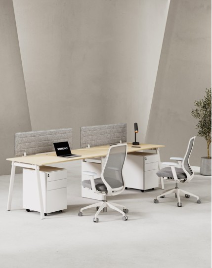 AVA Series Cluster of 2 Single Line Workstation