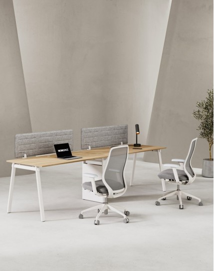 AVA Series Cluster of 2 Single Line Workstation