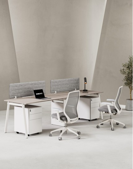 AVA Series Cluster of 2 Single Line Workstation