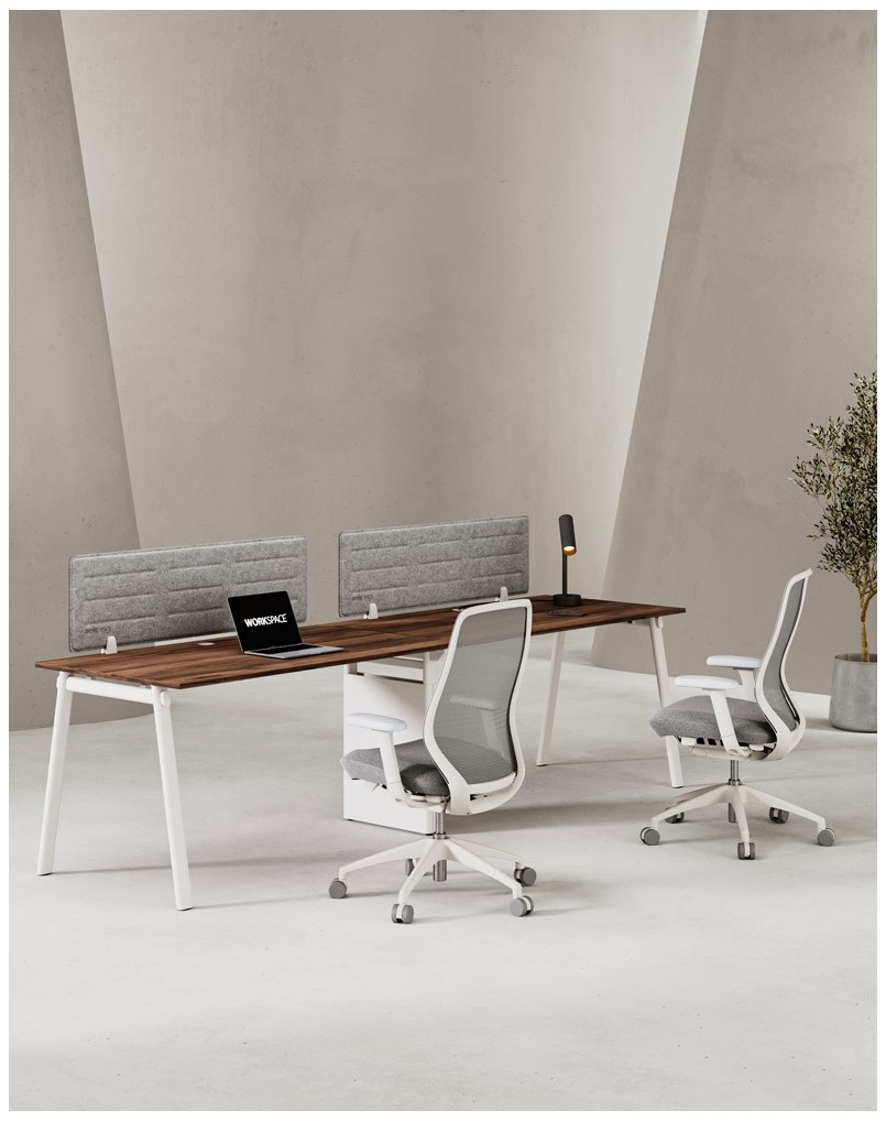 AVA Series Cluster of 2 Single Line Workstation