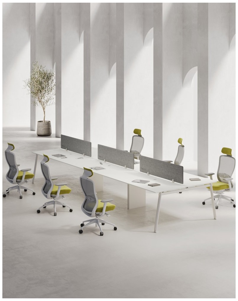 AVA Series Cluster of 6x Face to Face Workstation Desk