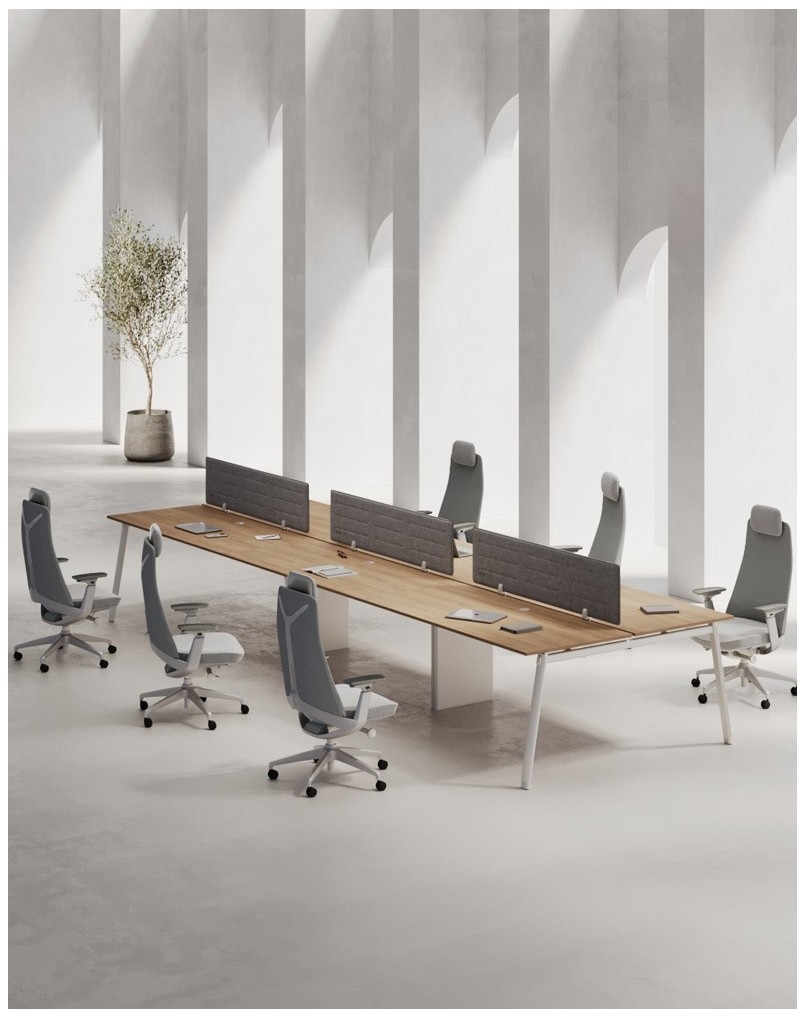 AVA Series Cluster of 6x Face to Face Workstation Desk