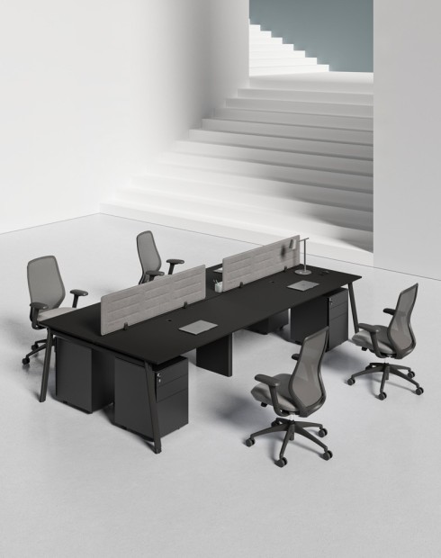 AVA Series Cluster of 4 Face to Face Workstation