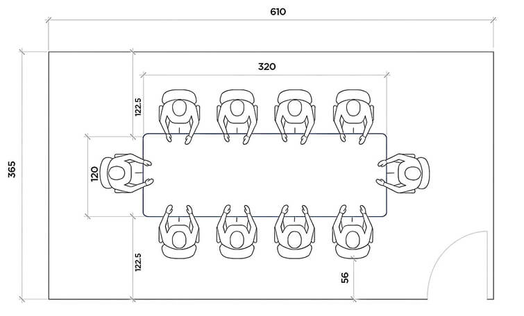 Meeting Table Size And Seating Guide | Workspace Saudi Arabia